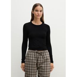 Marc O'Polo MARC O'POLO Damen Langarmshirt, Gr. L, schwarz, Jersey, Obermaterial: 90% Modal, 10% Elasthan, Shirts