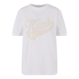 Karl Kani Damen T-Shirt "Karl Kani Varsity Heart Os T-Shirt", wei&szlig;, Gr. S, bedruckt, 100% Baumwolle, Shirts