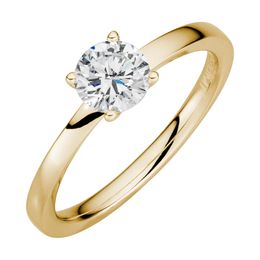 LYOMI Damen Fingerring "585/- Gelbgold 1 synth. Diam. 0,75 ct.", 054 (17,2), 0,75 VS = sehr kleine Einschl&uuml;sse, Gold, gold, Gold, Fingerringe