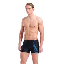 arena Herren Badeshorts "M arena GRAPHIC SWIM SHORT", schwarz, Gr. 6, Obermaterial: 80% Polyamid, 20% Elasthan, Badehosen, mit sportlichem Stil, aus
