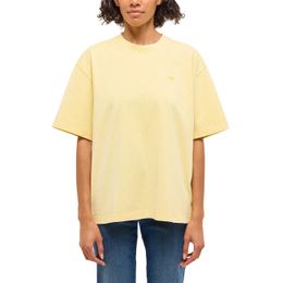 Mustang Damen Kurzarmshirt "Damen Style Welby", gelb, Gr. L, Jersey, 100% Baumwolle, Shirts