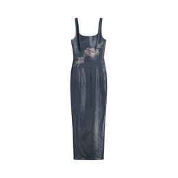 Bershka Kleid Damen Gr&ouml;&szlig;e 38 taubenblau / hellgr&uuml;n / rosa Sommerkleid