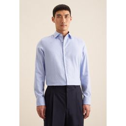 Seidensticker Herren Businesshemd "Schwarze Rose", blau, Gr. 37, Strukturmuster, unifarben, 100% Baumwolle, Hemden, Shaped 1/1 Kentkragen Struktur