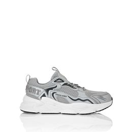 Plein Sport Damen Sneaker "Low-Top-Sneaker", Gr. 47, silber, Schuhe