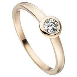 Jobo Damen Diamantring "Ring Goldring Solit&auml;r", 60, Diamanten Gelbgold 585, gold, Diamanten, Gelbgold 585, Fingerringe, 585 Gold mit Diamant Brillant