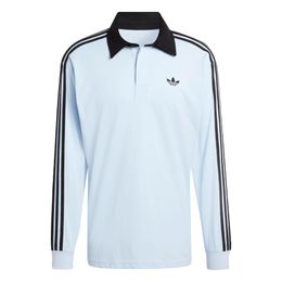 adidas originals Shirt '3-STRIPES RUGBY LONGSLEEVE' male size XS Light blue / Black