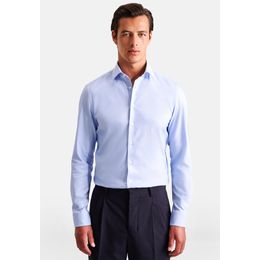 Seidensticker Herren Businesshemd "Schwarze Rose", blau, Gr. 44, unifarben, 60% Baumwolle, 35% Polyester, 5% Elasthan, Hemden, Slim 1/1 Kentkragen Uni