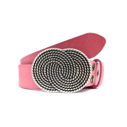 Damen Lederg&uuml;rtel "GumpRosaSeilSilber", pink, Gr. 105, RETTUNGSRING G&Uuml;RTEL, Rindsleder, G&uuml;rtel