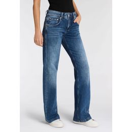 Herrlicher Damen 5-Pocket-Jeans "Edna Denim Stretch", blau, Gr. 30, Denim/Jeans, Obermaterial: 98% Baumwolle, 2% Elasthan, Jeans, mit weitem Bein,