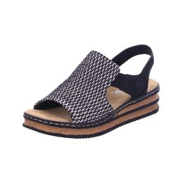 Rieker Keilsandaletten in schwarz/sand | Gr.: 39