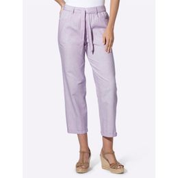 Heine Damen Schlupfhose, Lila, Gr. 48, 7/8-Hose, Material: Leinen
