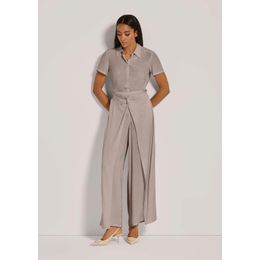 Madeleine Mode MADELEINE Damen Stoffhose "Palazzo-Hose Sommerliche Stoffhose mit &Uuml;berwurf", beige, Modern, Gr. 19, Obermaterial: 100% Acetat CA., Hosen, Weite Hose