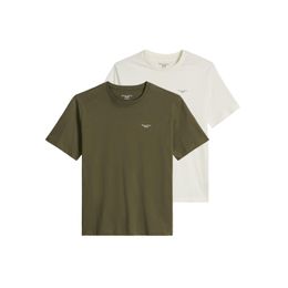 Marc O'Polo Herren T-Shirt "T-Shirt T-Shirt, SSL, Logo Print, Reg F 2er Pack", bunt, Gr. L, MARC O'POLO DENIM, Obermaterial: 100% Baumwolle CO., Shirts