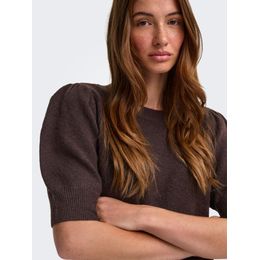 Only Damen Strickpullover "ONLRICA LIFE 2/4 PULLOVER KNT NOOS", braun, Gr. S, meliert, Strick, Obermaterial: 93% Polyester, 4% Nylon, 3% Elasthan,
