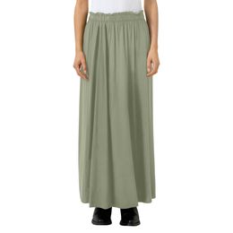 QS Damen Maxirock, gr&uuml;n, Gr. 38, unifarben, Web, Obermaterial: 100% Viskose, R&ouml;cke, Sommerrock mit elastischem Bund und aus reiner Viskose
