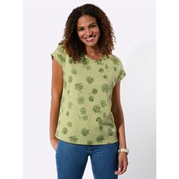 Inspirationen Damen Kurzarmshirt "Kurzarm-Shirt"lindgr&uuml;n, schilf, bedruckt, Gr. 44, gebl&uuml;mt, gemustert, 100% Baumwolle, Shirts