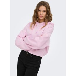 Only Damen Kapuzensweatshirt "ONLSWEAT LIFE L/S HOODIE CROPPED SWT"winsome orchid, Gr. XL, unifarben, Sweatware, Obermaterial: 60% Baumwolle, 40%