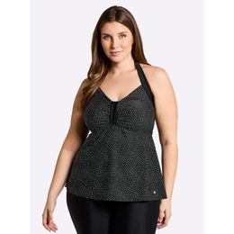 sheego Damen Tankini, schwarz-wei&szlig;, Gr. 52, Elasthan, Polyamid, Bikini-Sets