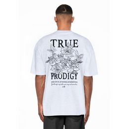 Trueprodigy Herren Oversize-Shirt "Alex Logo Print Oversized Rundhals", grau, Gr. S, Obermaterial: 50% Baumwolle CO. 50% Polyester PES., Shirts