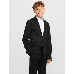 Jack & Jones Herren Sakko "JJEJAXON JERSEY BLAZER NOOS JNR", schwarz, Gr. 128, JACK & JONES JUNIOR, unifarben, Jersey, Obermaterial: 79% Polyester, 18% Viskose,