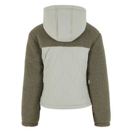 Urban Classics Damen Allwetterjacke "Urban Classics Ladies Sherpa Crinkle Nylon Mix Jacket", beige, Gr. 4XL, unifarben, 100% Polyester, Jacken