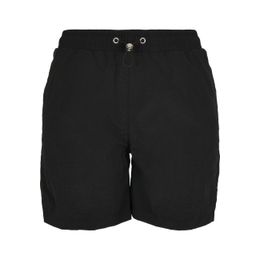 Urban Classics Damen Stoffhose "Urban Classics Damen Ladies Crinkle Nylon Shorts", schwarz, Gr. XS, unifarben, 100% Polyamid, Hosen