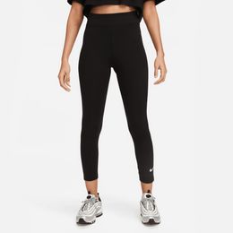 Nike Sportswear Damen Leggings "W NSW NK CLSC HR 7/8 TIGHT LBR", schwarz, Gr. S, Obermaterial: 47% Baumwolle, 41% Polyester, 12% Elasthan, Hosen, 7/8