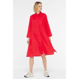Damen Sommerkleid, rot, Gr. XL, SENSES.THE LABEL, unifarben, Web, Material: 75% Leinen, 25% Baumwolle, Kleider, mit Brusttasche