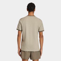 Herren T-Shirt "3-STREIFEN RINGER, SCHMAL GESCHNITTEN"silber pebble meliert, Gr. L, adidas originals, Obermaterial: 100% Baumwolle, Shirts