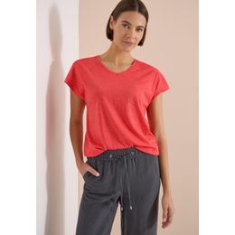 Cecil Damen T-Shirt, rot, Gr. XXL, gebl&uuml;mt, Web, 50% Baumwolle, 50% Polyester, Shirts, im soften Baumwoll-Mix