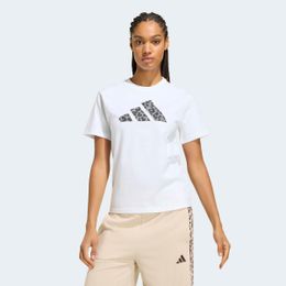 Damen T-Shirt "GRAPHIC MIT ANIMALPRINT", wei&szlig;, Gr. S, adidas Sportswear, Obermaterial: 100% Baumwolle, Shirts, mit Rundhalsausschnitt, ohne