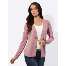 Heine Damen Cardigan, Rosa, Gr. 38, V-Ausschnitt Pullover, Material: Viskose