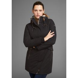 Polarino Damen Outdoorjacke, schwarz, Gr. 56, meliert, Web, Obermaterial: 100% Polyester. Futter: 100% Polyester. Wattierung: 100% Polyester, Jacken,