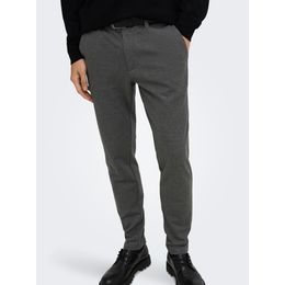 Only & Sons ONLY & SONS Herren Chinos "ONSMARK SLIM TAP DITSY 2912 PANT NOOS", grau, Gr. 29, unifarben, Web, Obermaterial: 64% Viskose, 31% Polyester, 5%