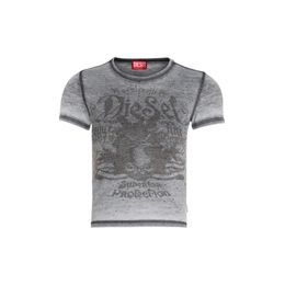 Diesel T-Shirt 'T-UNCUTIES' Damen Gr&ouml;&szlig;e L anthrazit / schwarzmeliert