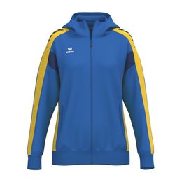 Erima Damen Trainingsjacke mit Kapuze in new royal/gelb | Gr.: 40