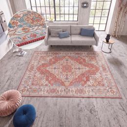 Teppich Hanse Home, B:120cm H:5mm L:160cm, rot, Polyester, Wohnzimmer, Teppiche, "Sylla", Orientalisch, L&auml;ufer, Vintage, Wohnzimmer, Schlafzimmer,