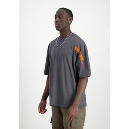 Herren T-Shirt "Flock Logo T-Shirt", grau, Gr. S, Alpha Industries, Obermaterial: 100% Baumwolle, Shirts