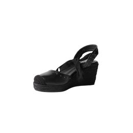 KOROSHI Sandalen mit hohem Ledereffekt in Schwarz | Gr.: 36