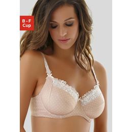 Damen B&uuml;gel-BH, NUANCE BY LASCANA, Gr. 85, beige, Microtouch, Obermaterial: 80% Polyamid, 10% Elasthan, 10% Viskose, BHs, mit wundersch&ouml;ner Stickerei