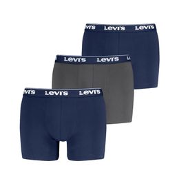 Levi's LEVI'S Herren Boxershorts "LEVIS MEN REPEAT LOGO BOXER BRIEF 3P", Gr. S, blau, Obermaterial: 95% Baumwolle, 5% Elasthan, Unterhosen