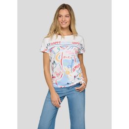 Rabe Damen T-Shirt, bunt, Gr. 48, bedruckt, Jersey, Obermaterial: 48% Baumwolle, 48% Modal, 4% Elasthan, Shirts, mit Print