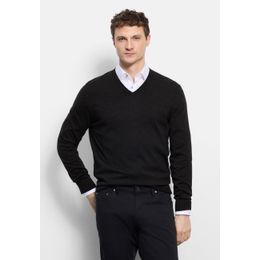 OLYMP Herren Strickpullover "OLYMP Casual Strick, Pullover", schwarz, Gr. S, 100% Schurwolle, Pullover