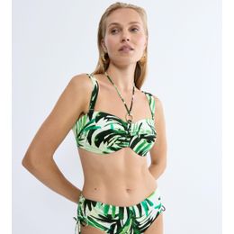 Triumph Damen B&uuml;gel-Bikini-Top "Summer Palm DP", gr&uuml;n, Gr. 44, Microfaser, Obermaterial: 55% Polyamid, 45% Elasthan, Bikini-Oberteile, weich und