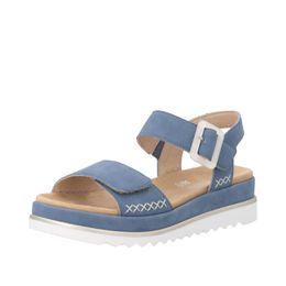 Remonte Damen Plateausandaletten, Gr. 40, blau, Leder, unifarben, Schuhe, Sommerschuh, Keilsandale mit praktischen Klettverschl&uuml;ssen