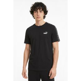 Puma Herren T-Shirt "ESS TAPE TEE", schwarz, Gr. M, unifarben, Jersey, Obermaterial: 100% Baumwolle, Shirts, sportlicher Stil, Kurzarm, aus Baumwolle