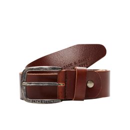 Jack & Jones JACK & JONES Herren Lederg&uuml;rtel "JACPAUL LEATHER BELT NOOS", braun, Gr. 85, unifarben, Leder, G&uuml;rtel