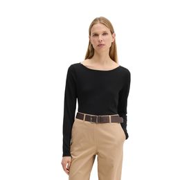 Marc O'Polo MARC O'POLO Damen Langarmshirt "aus Organic Cotton", schwarz, Basic, Gr. XL, unifarben, Obermaterial: 100% Baumwolle, Shirts