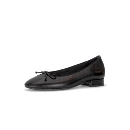 Gabor Damen Pumps, Gr. 37,5, schwarz, Nappaleder, Schuhe, Blockabsatz, Ballerina, mit Zierschleife, G-Weite (=weit)