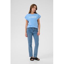 Kaffe T-Shirt kurzarm KAbine Regular fit in Vista Blue W. Chalk Print | Gr.: M